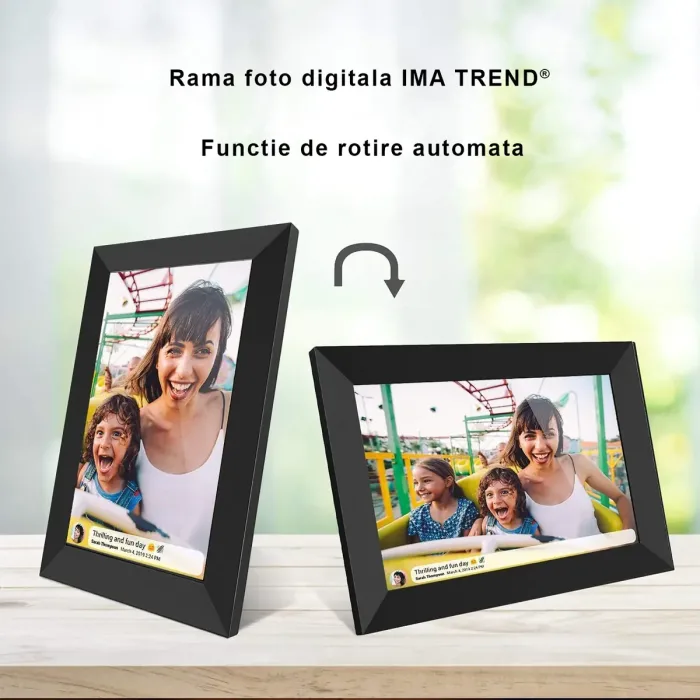Rama foto digitala 10.1 inch – touchscreen, aplicatie Frameo, negru ...