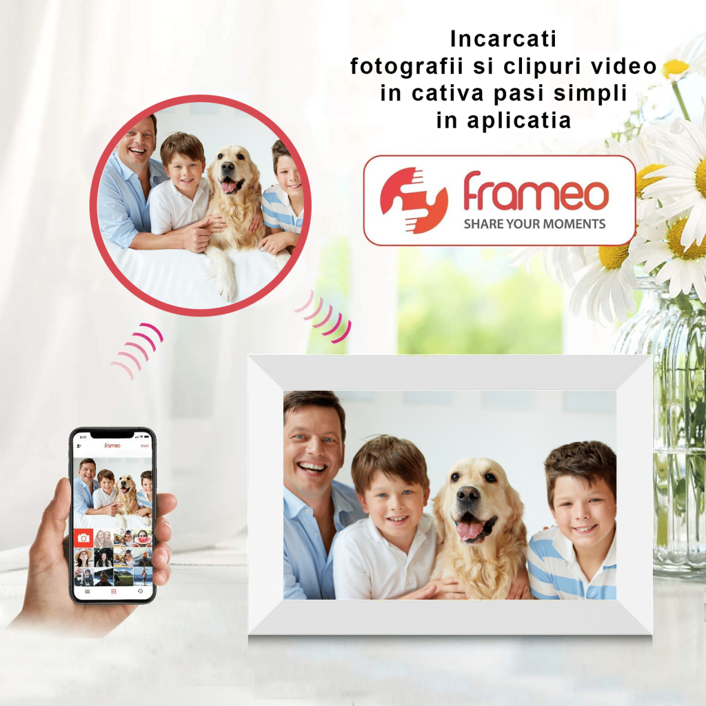 Rama foto digitala 10.1 inch – touchscreen, aplicatie Frameo, alb | IMA ...